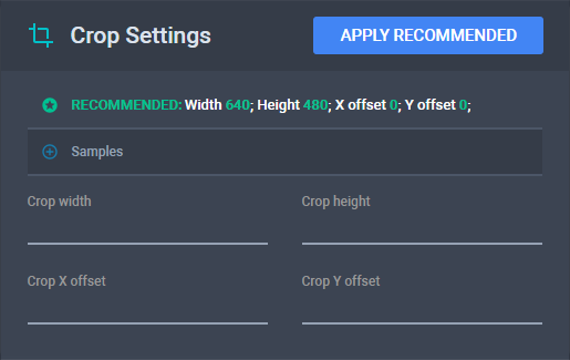 The Crop Settings Section