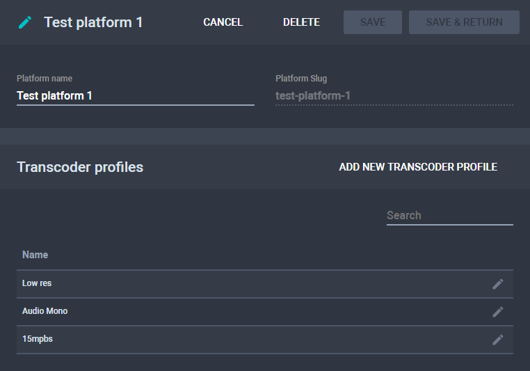 Create a Transcoder Profile