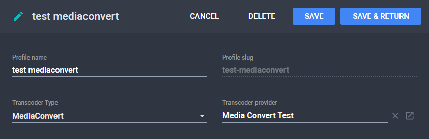 Delete a Transcoder Profile